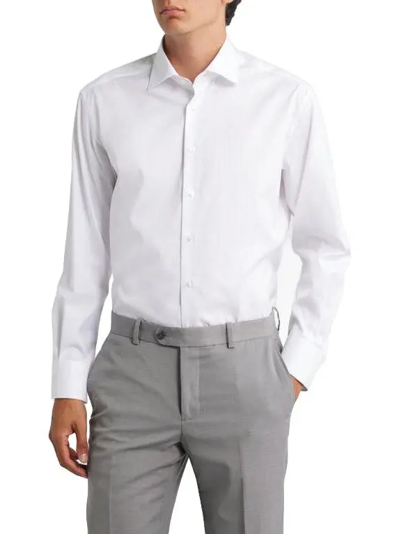 ETERNA Cover Modern Fit Non-iron Cotton Cover Shirt - White
