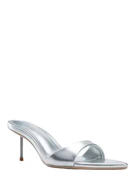 Femme La Marseille Pointed Toe Slide Sandal - Silver