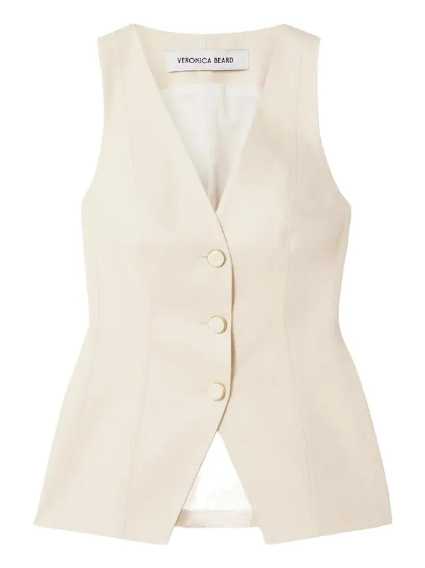 Veronica Beard Avalina Lyocell-blend Vest - Ecru