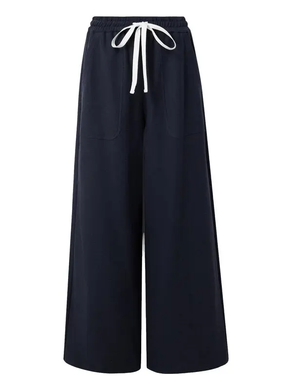 TWP Main St. Cotton-jersey Wide-leg Pants - Blue