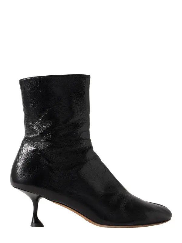 Proenza Schouler Crinkled-leather Ankle Boots - Black