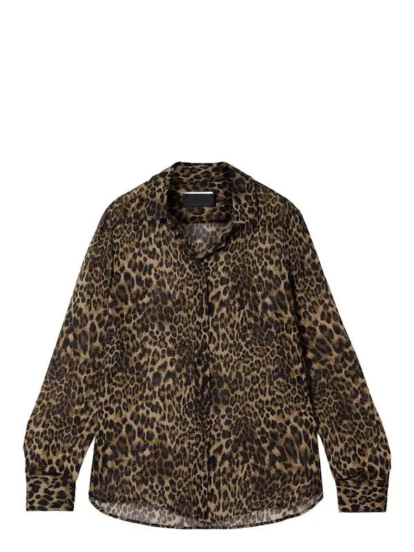 NILI LOTAN Gaia Leopard-print Silk Crepe De Chine Shirt - Animal Print