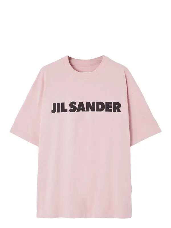 JIL SANDER Printed Cotton-jersey T-shirt - Pink
