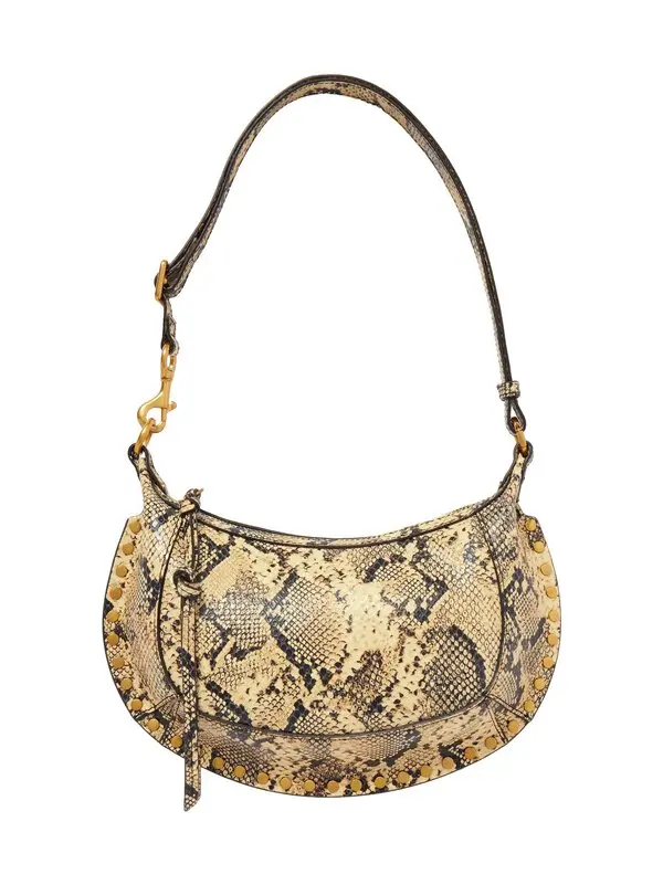 Isabel Marant Oskan Moon Studded Snake-effect Leather Shoulder Bag - Animal Print