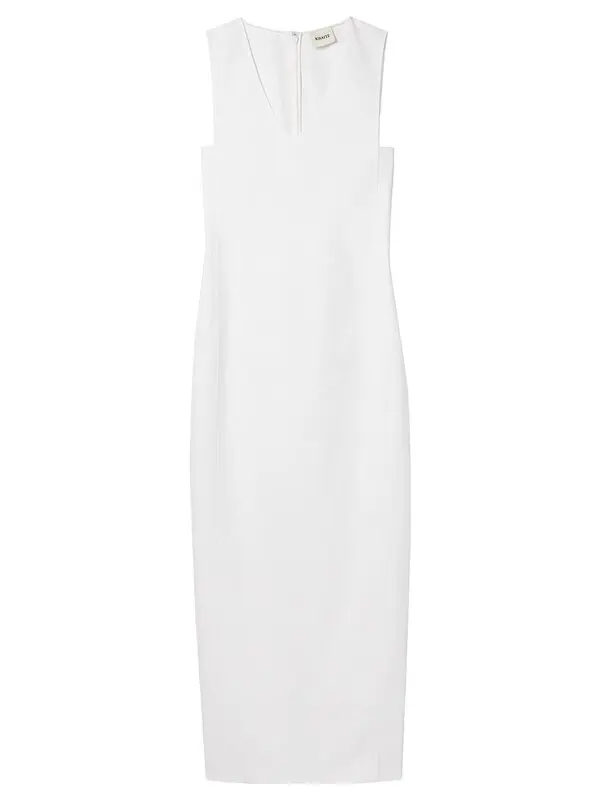 Khaite Avery Cotton-poplin Maxi Dress - White