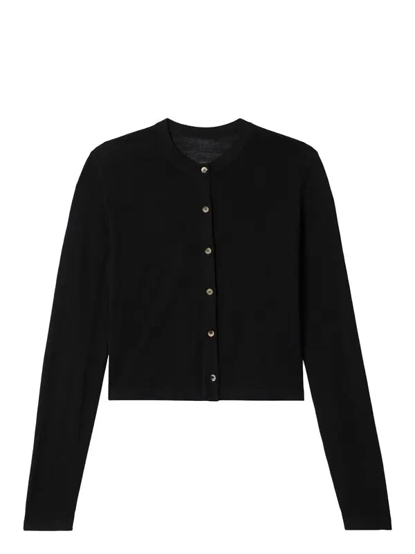 Khaite Brieta Merino Wool Cardigan - Black
