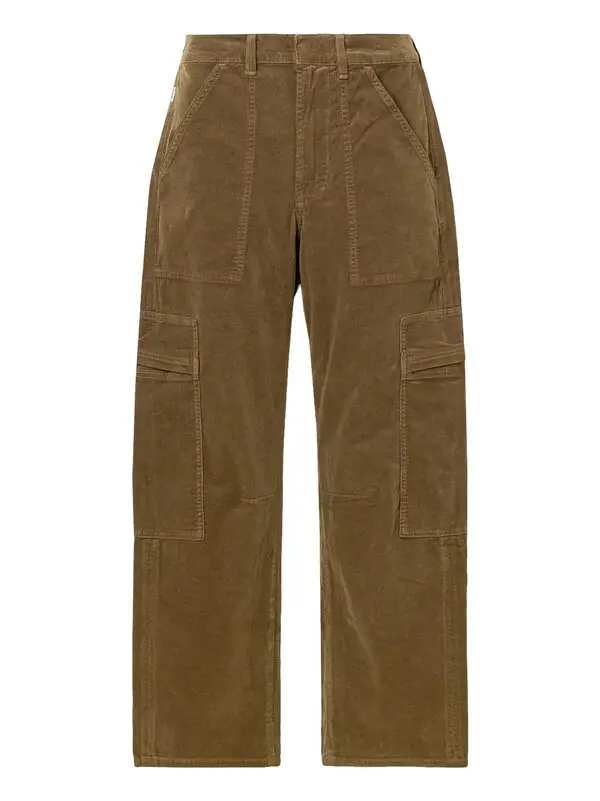 Citizens Of Humanity Marcelle Cotton-blend Corduroy Barrel-leg Cargo Pants - Brown