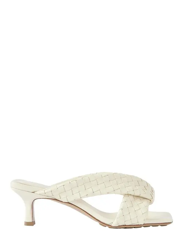 Bottega Veneta Riva Intrecciato Leather Mules - Neutrals