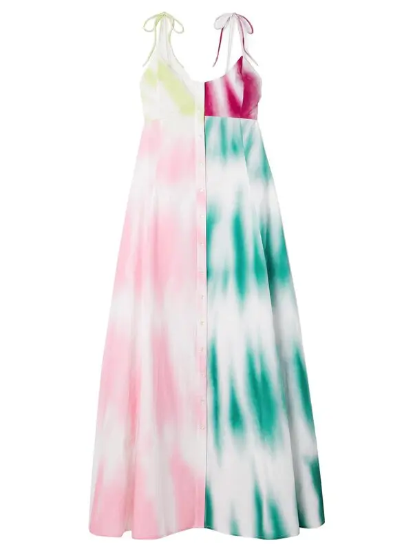 Rosie Assoulin High Garden Tie-dyed Cotton-poplin Maxi Dress - Multi