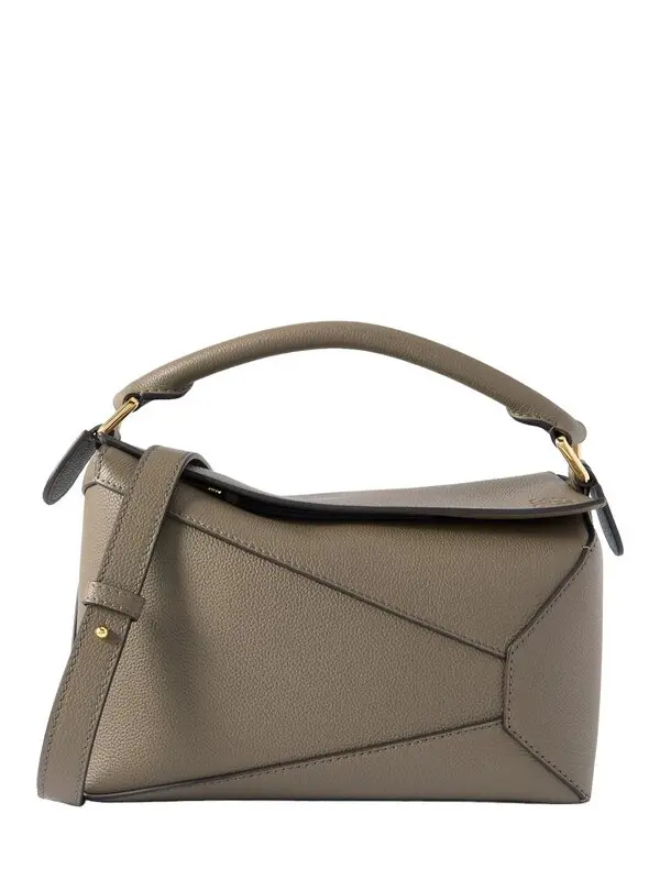 Loewe Puzzle Edge Small Textured-leather Shoulder Bag - Brown