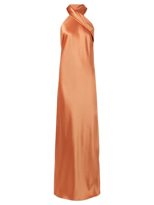 Galvan Pandora Satin Gown - Orange