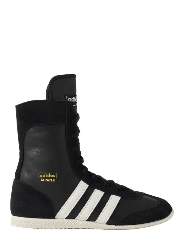 Adidas Originals By Alexander Wang Japan H Suede-trimmed Leather High-top Sneakers - Black