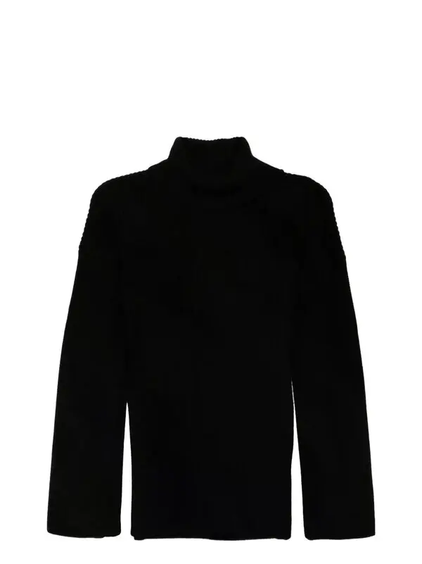 TOTEME Merino Slit Sleeve Sweatshirt - Black