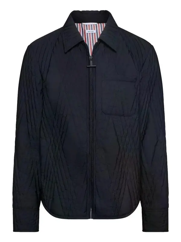 Thom Browne Quilted Diamond-pattern Jacket - Black