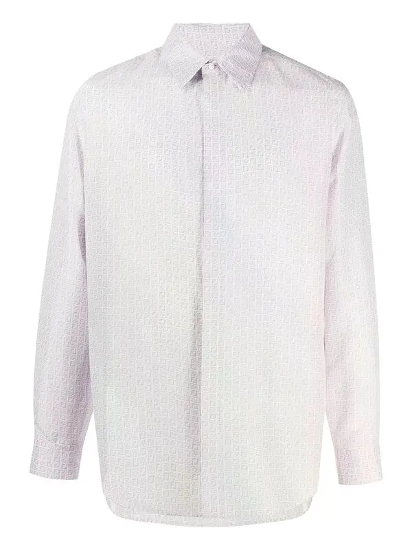 Fendi Ff-print Silk Long-sleeve Shirt - Purple