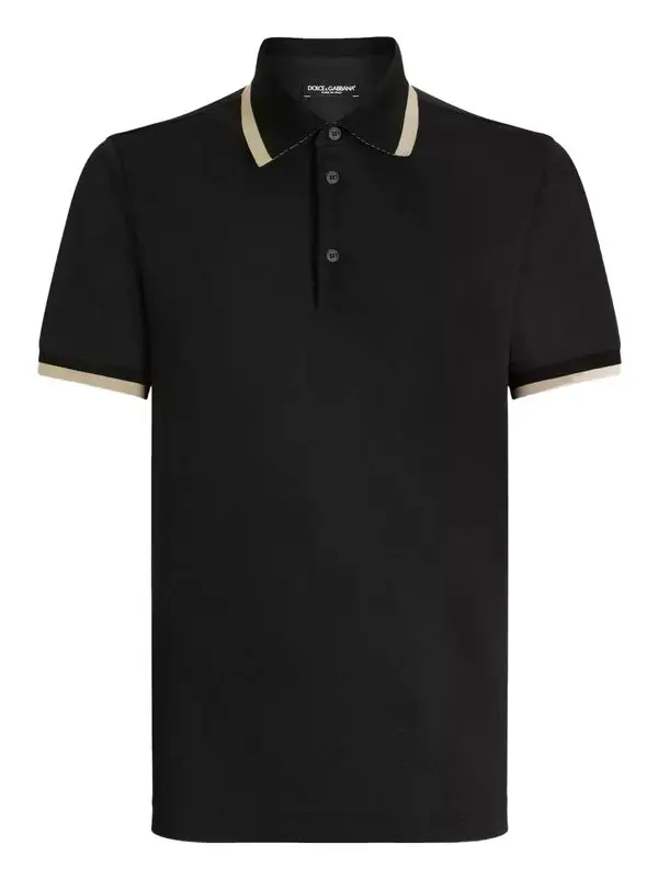 Dolce & Gabbana Short Sleeve Polo Shirt - Black