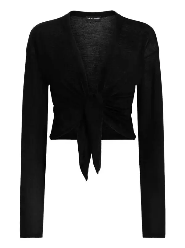 Dolce & Gabbana Knotted Long-sleeve Cardigan - Black