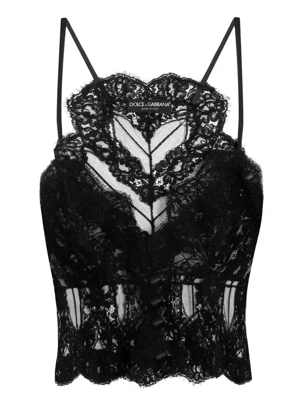 Dolce & Gabbana Lace-trimmed Bralette - Black