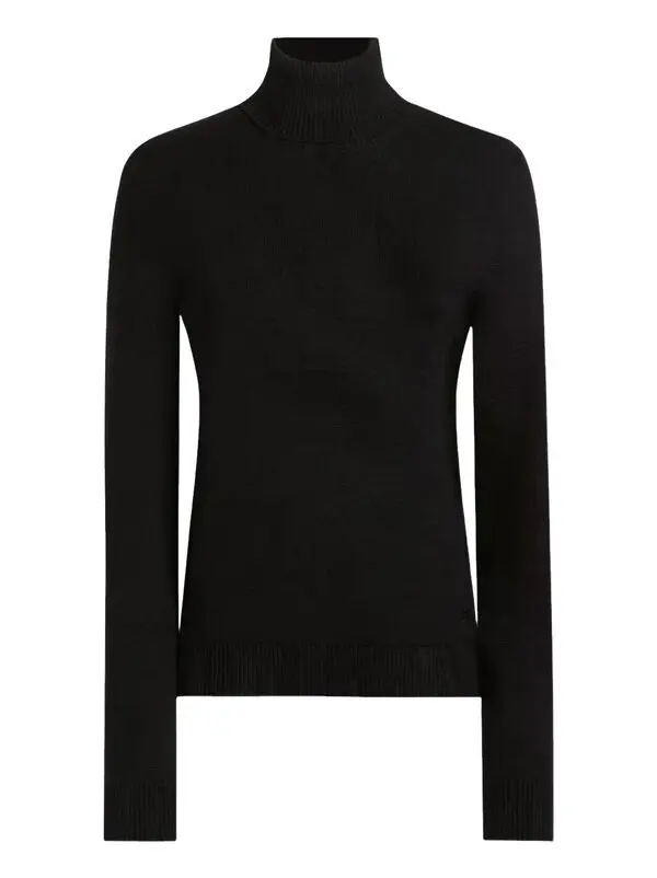 Dolce & Gabbana Turtleneck Ribbed Jumper - Black