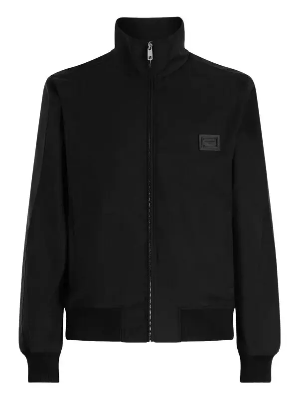 Dolce & Gabbana Logo-patch Zip-up Bomber Jacket - Black