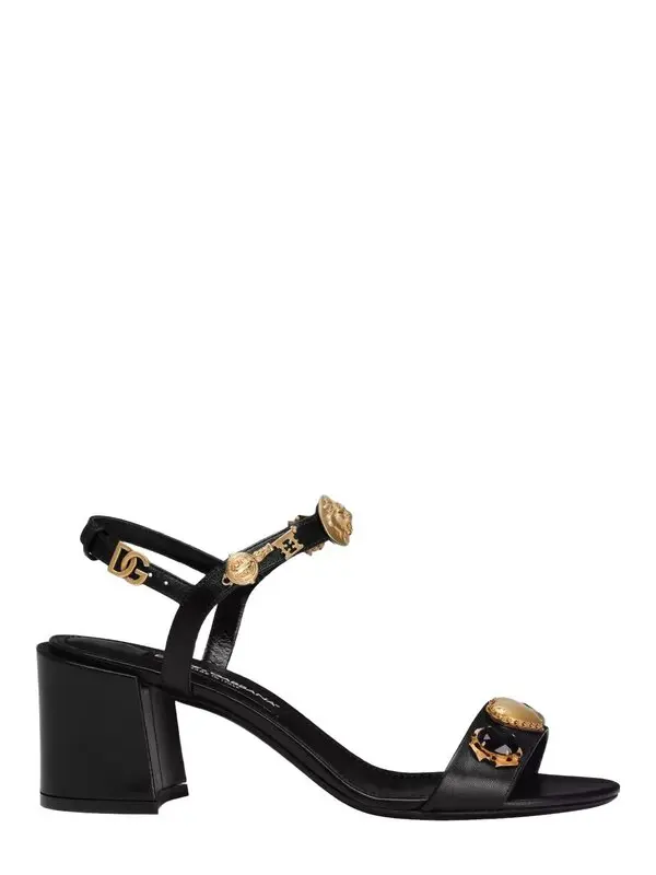 Dolce & Gabbana 60mm Embellished Block-heel Sandals - Black
