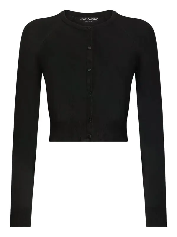 Dolce & Gabbana Button-up Cropped Cardigan - Black
