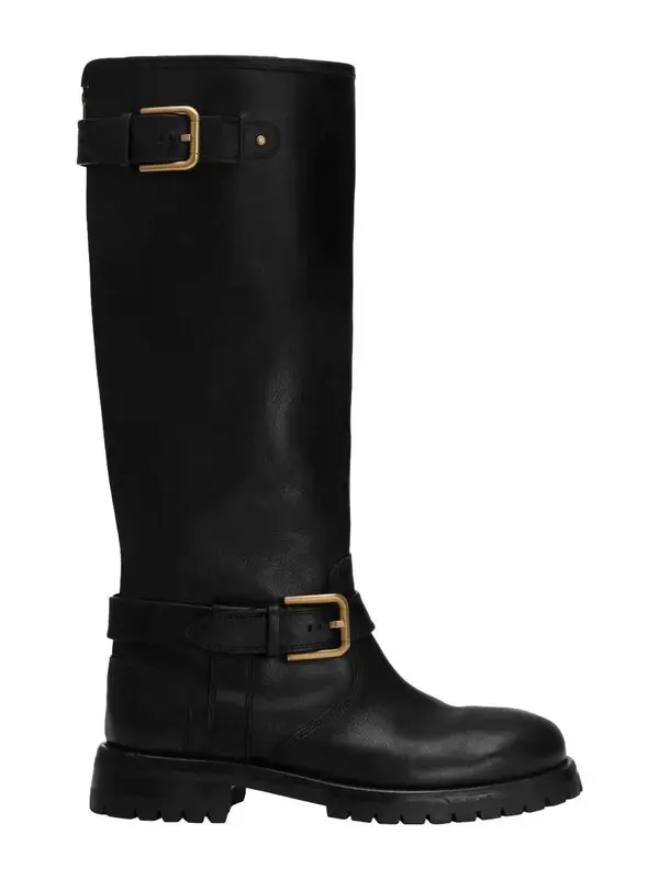Dolce & Gabbana Buckle-detail Knee-high Boots - Black