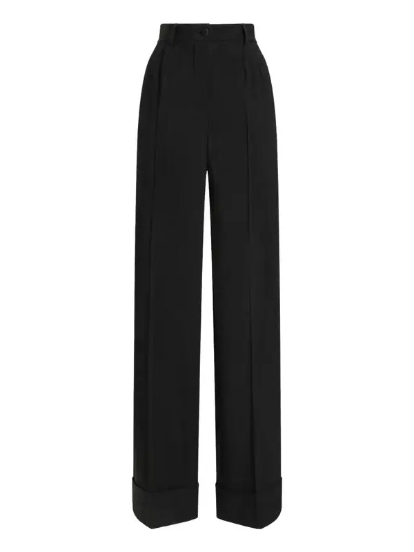 Dolce & Gabbana Pleated Wide-leg Trousers - Black