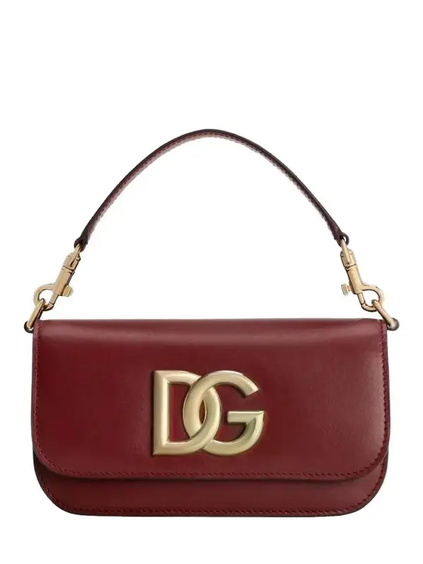 D&G Chain Logo Shoulder Bag Red Beige