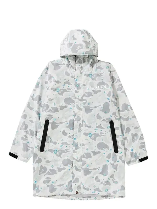 BAPE Space Camo Long Hoodie Jacket - White
