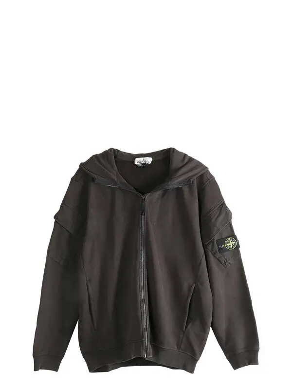 Stone Island Zip-up Hoodie - Grey