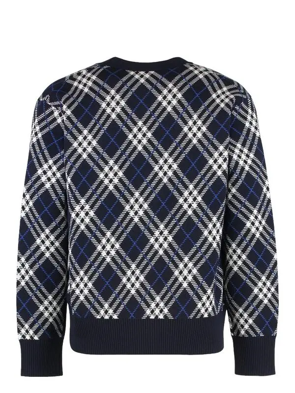 Burberry Wool Vintage Check Cardigan - Blue