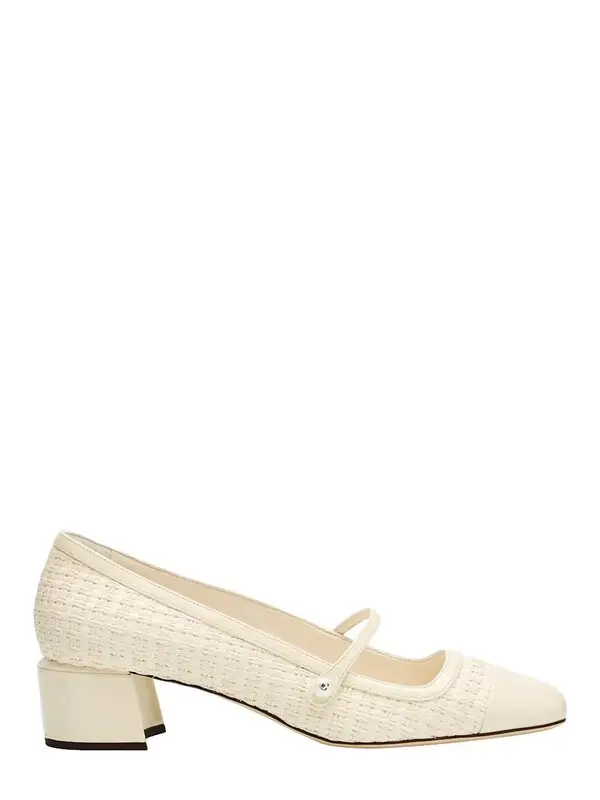 JIMMY CHOO Elisa Woven Ballerina Pumps - Latte