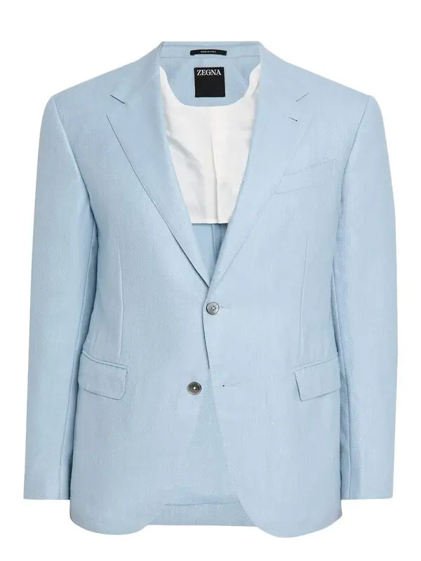 Zegna Cashmere, Silk, And Linen Twill Sport Coat - Br Blu Sld