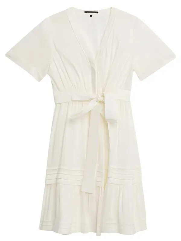 Kobi Halperin Miranda Pintuck Tiered Linen-silk Midi Dress - Ivory