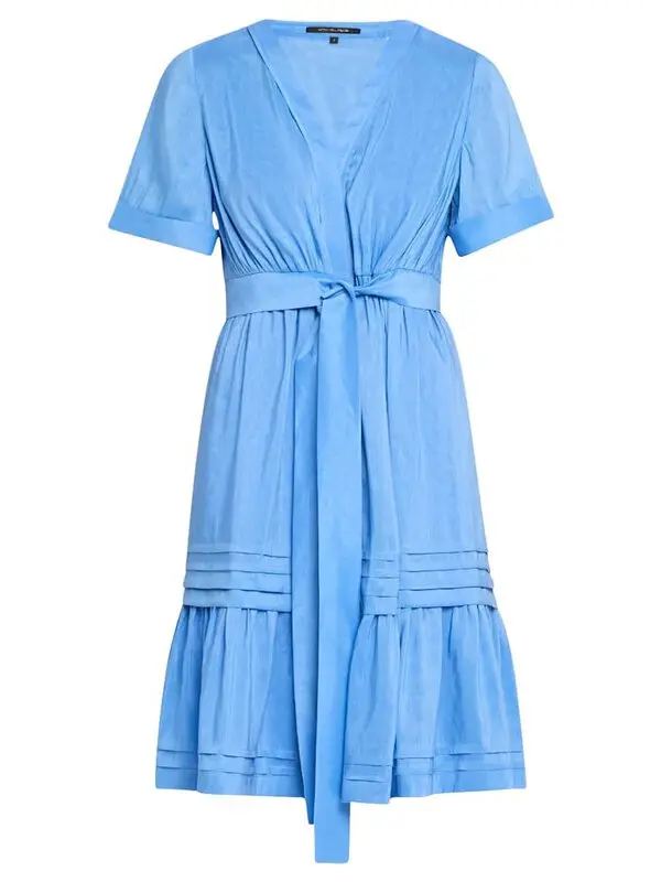 Kobi Halperin Miranda Pintuck Tiered Linen-silk Midi Dress - Sky