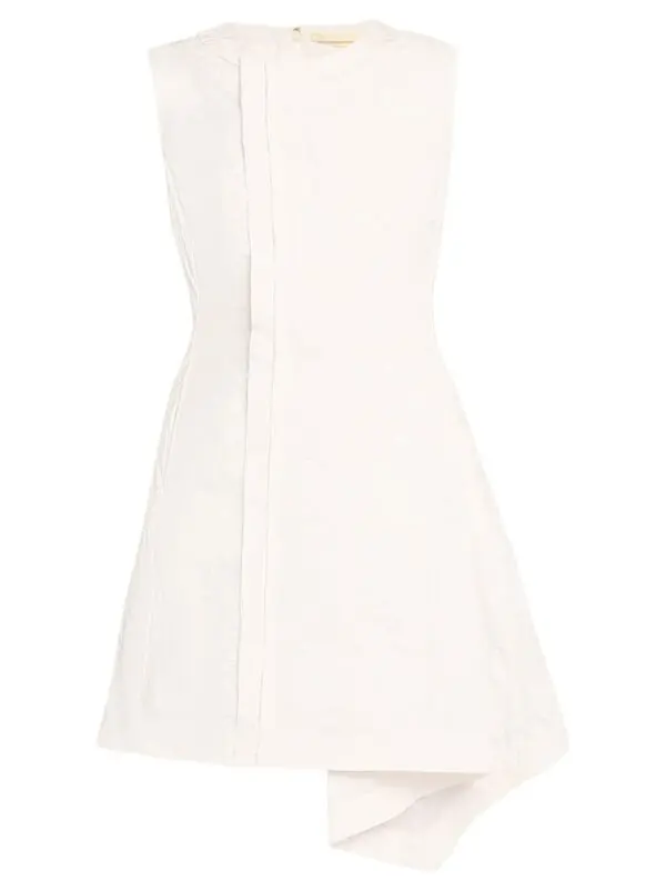 JASON WU Textured Floral Brocade Asymmetric Mini Dress - White