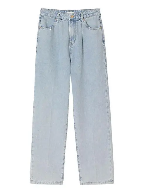 Sandro Straight-leg Faded-wash Denim Jeans - Blue