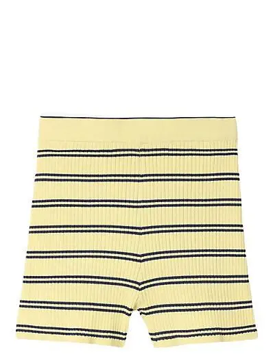 Sandro Stripe Knit Shorts - Light Yellow