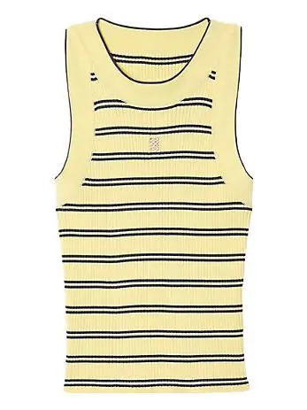 Sandro Stripe-print Knitted Vest Top - Light Yellow