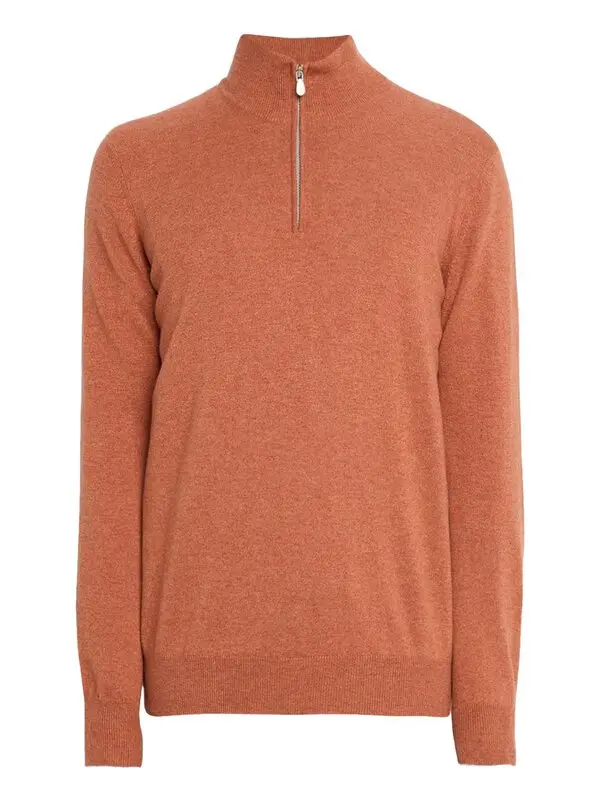 Brunello Cucinelli Cashmere Quarter-zip Sweater - Chb40 Oran