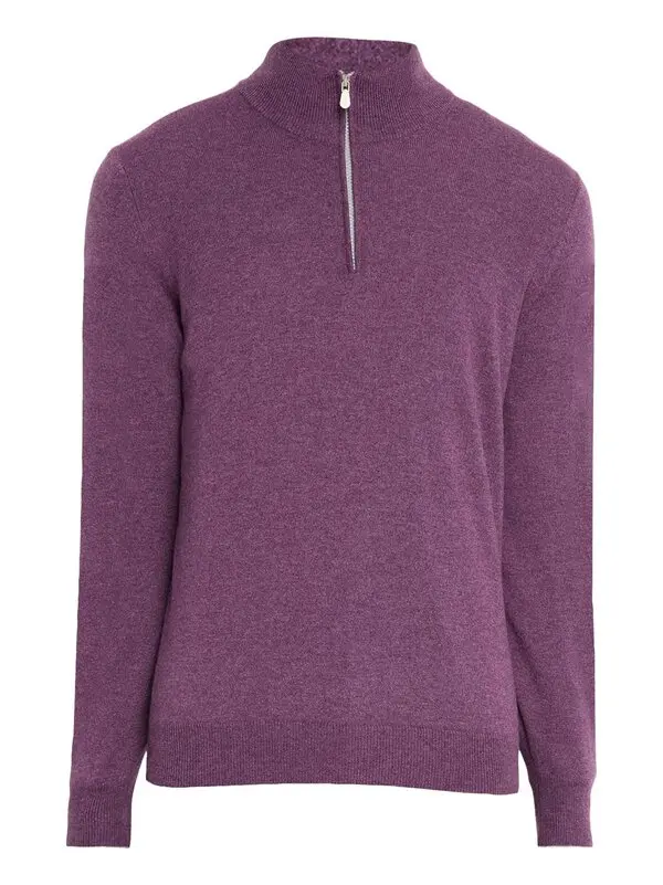 Brunello Cucinelli Cashmere Quarter-zip Sweater - Dark Red