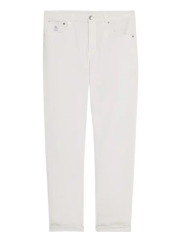 Brunello Cucinelli Italian-fit Five-pocket Denim Pants - Chalk