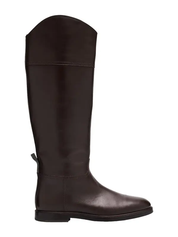 Brunello Cucinelli - Mat Equestrian Leather Riding Boots