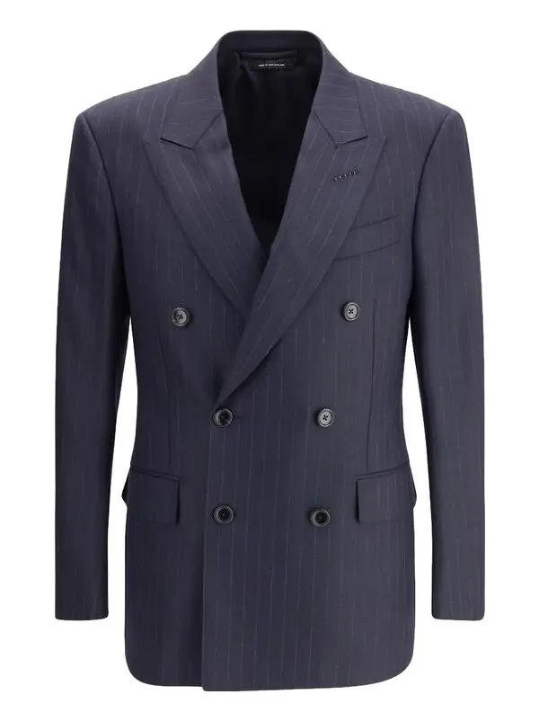TOM FORD Pinstripe Blazer - Blue
