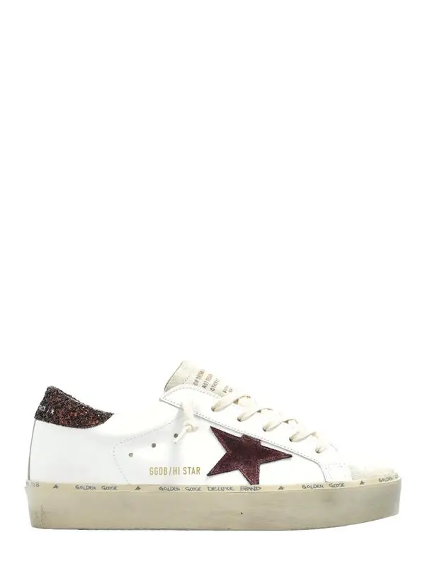 GOLDEN GOOSE Hi Star Glitter Heel - White/grey/purple