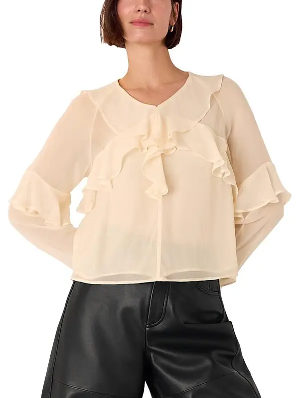 Whistles Ruffled Blouse - Ivory