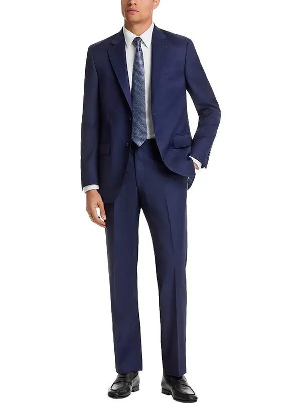 Peter Millar Flynn Tonal Plaid Wool Regular Fit Suit - Navy