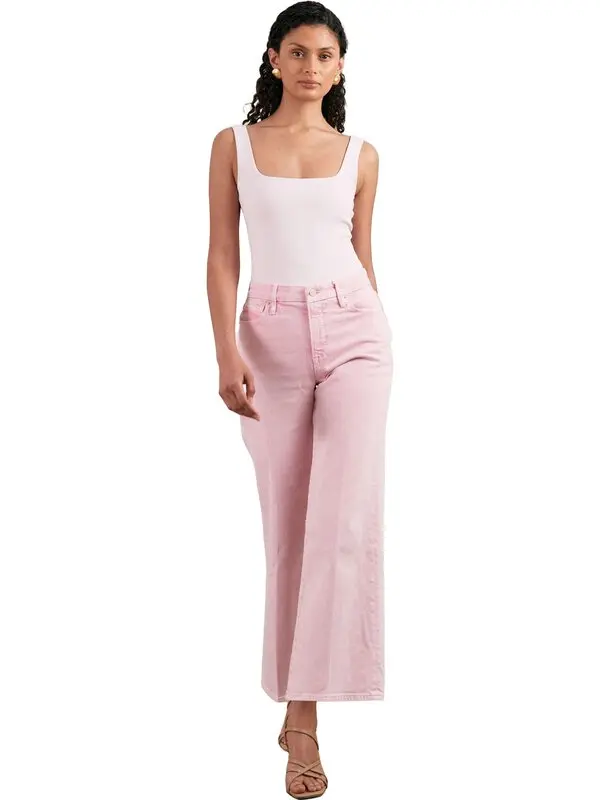Good American Cropped Palazzo Jeans - Rose Pink