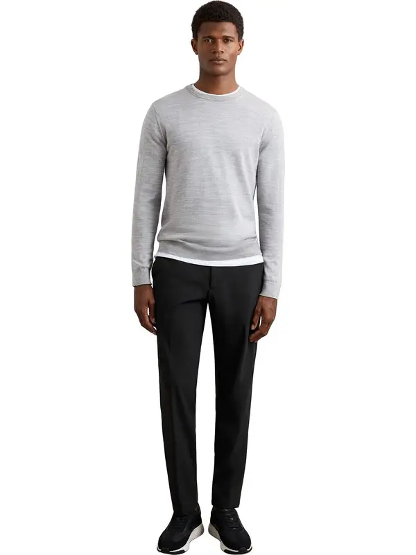REISS Technical Stretch Relaxed Trousers - Black